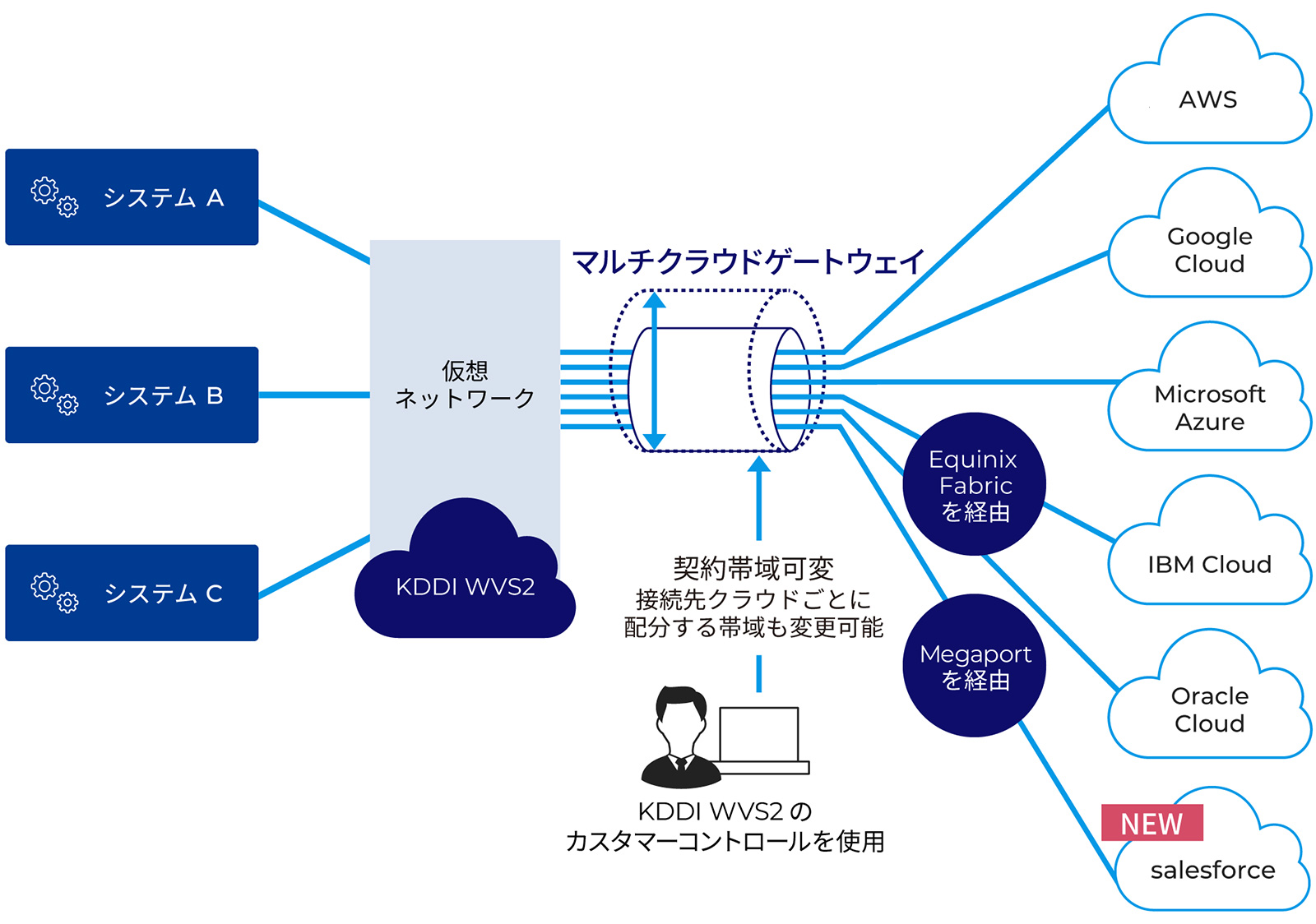 「KDDI Wide Area Virtual Switch 2」のクラウド接続サービスへSalesforce接続を追加 ～セキュアな環境で ...